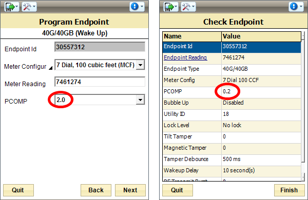 PCOMP Adjustments for Some 6-dial and 7-dial Meters