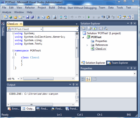 Creating a visual C# project