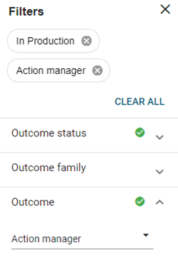 Filters (Reports – Outcome Tenants)